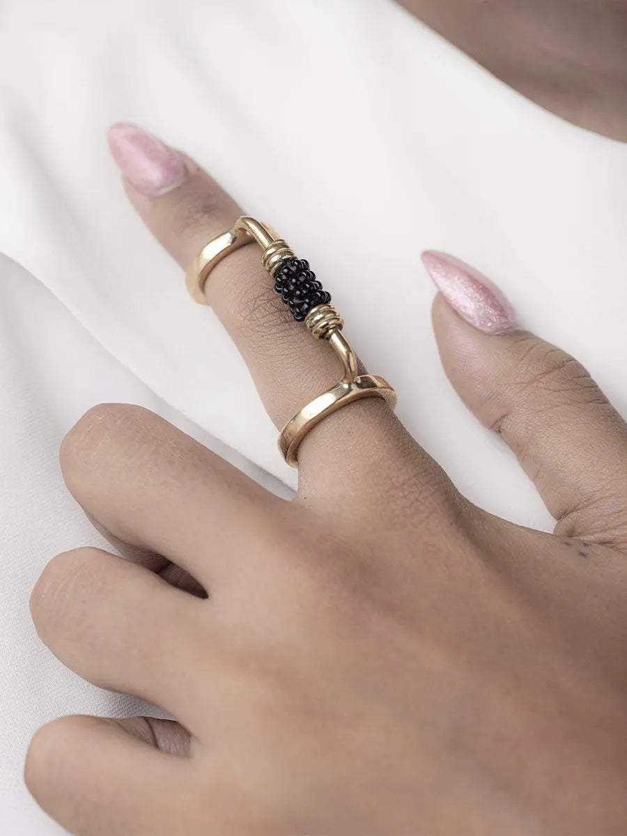 Elegant Beaded Ring with African-Inspired Artistry | Adele Dejak